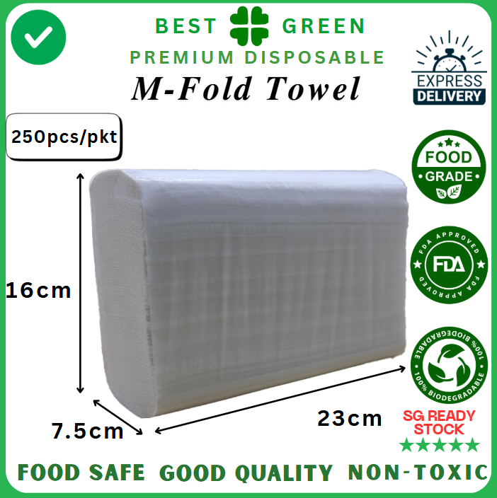Premium M-Fold Hand Towels White - High Absorbency | 1 Carton ...