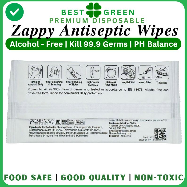 Zappy Ultimate Antiseptic Wipes | [1 Ctn] – Bestgreen Pte Ltd