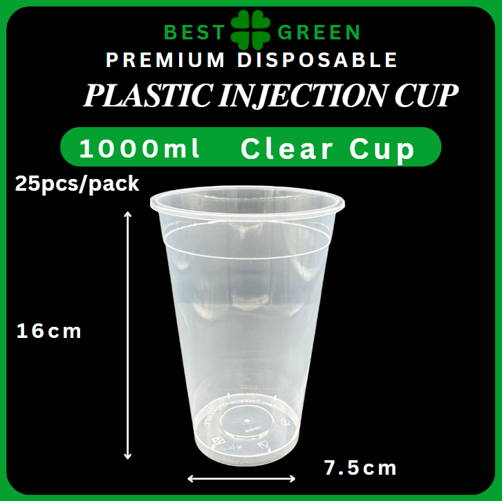 Plastic Injection Cups PP [1000ml] | 1 Ctm – Bestgreen Pte Ltd