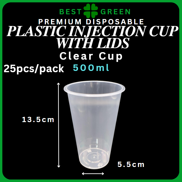 Plastic Injection Cup [500ml] | 1 Ctn – Bestgreen Pte Ltd
