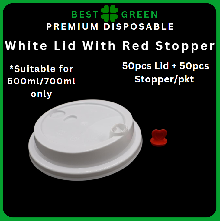 Plastic Injection Cups PP (White Lid + Stopper)* [500ml & 700ml] | 1 C ...